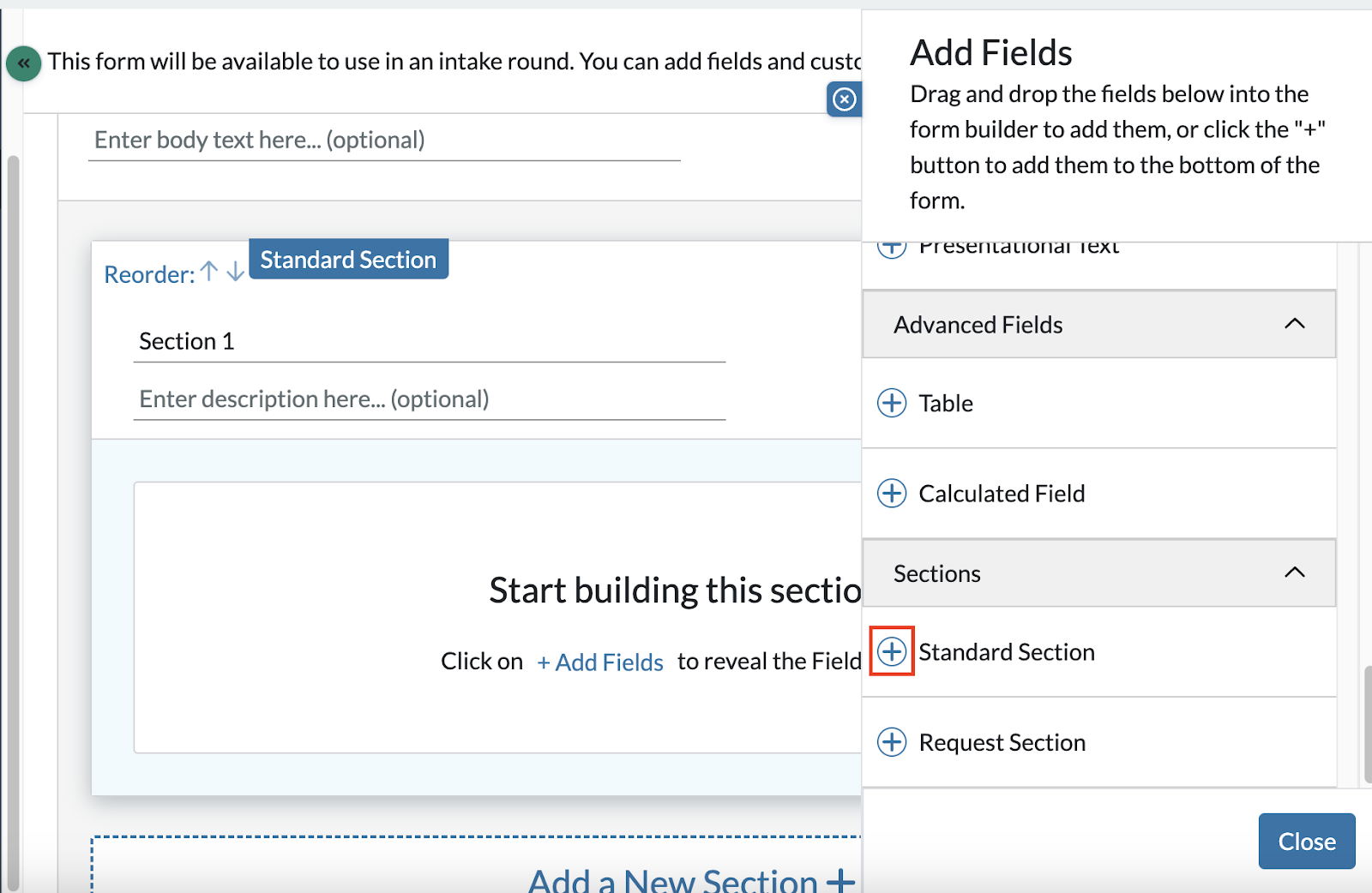 Add a Section – NextZen
