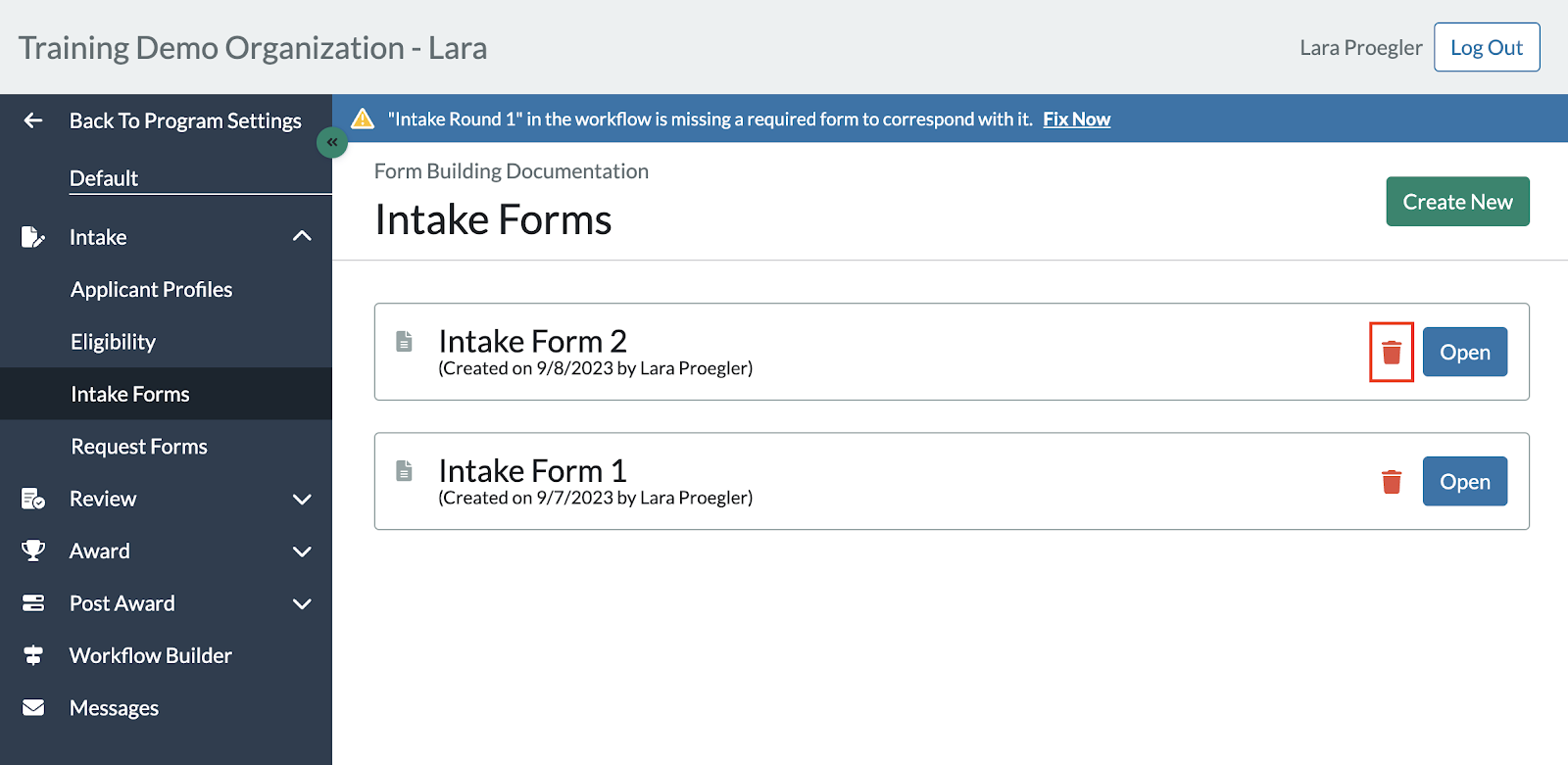 Delete a Form – NextZen